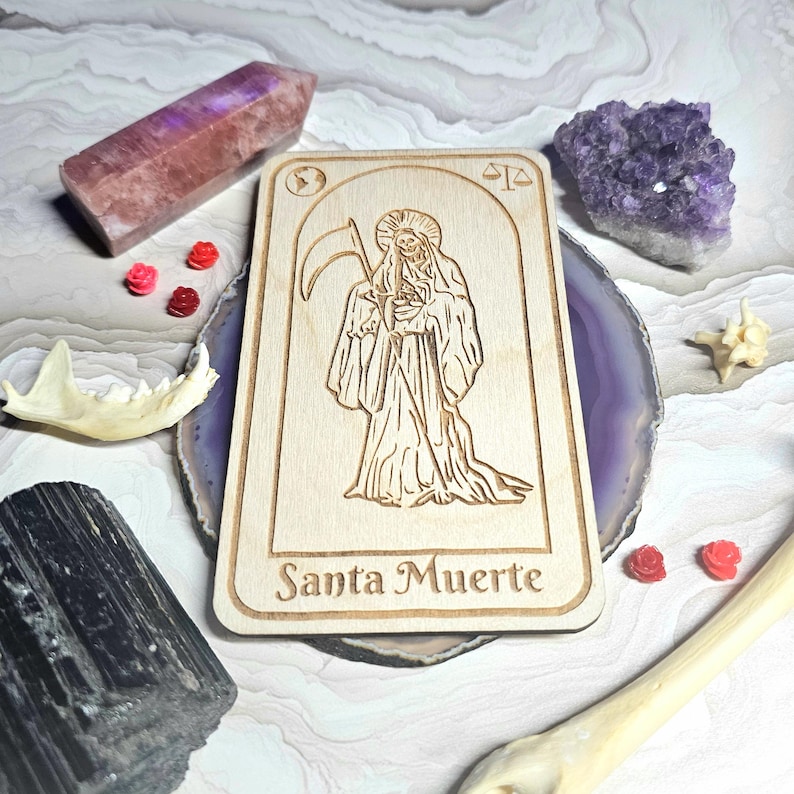Santa Muerte Altar Card, La Nina Blanca Altar Decor, Deity Work, Pagan ...