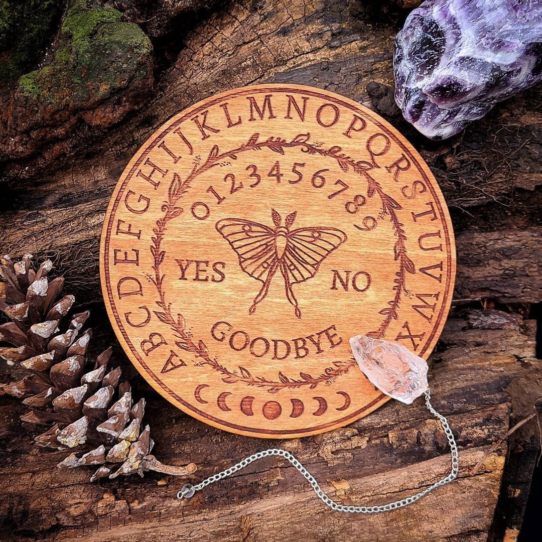 6" Luna Moth Pendulum Board, Lasercut Birch Wood, Divination Board ...