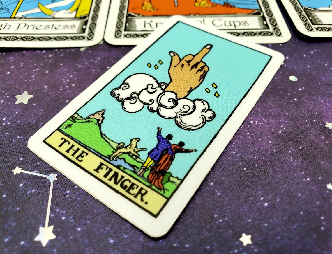The Finger Tarot Card Sticker 3 Vinyl Decal Middle | Etsy