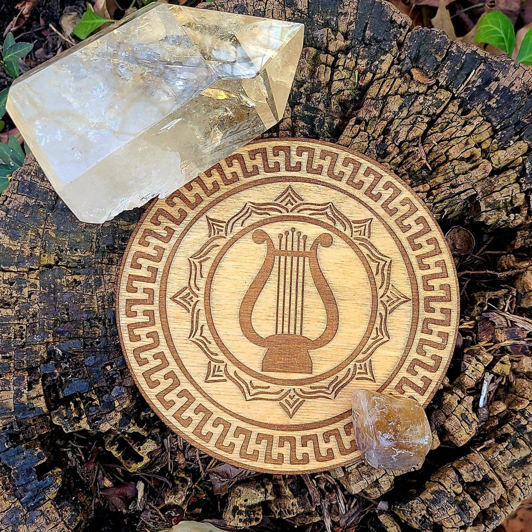 6" Apollo Wooden Crystal Grid Board, Sun Crystal Grid, Phoebus Apollo ...