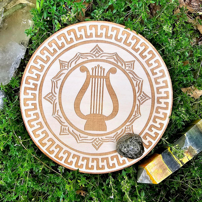 Apollo Wooden Crystal Grid Board, Sun Crystal Grid, Phoebus Apollo ...