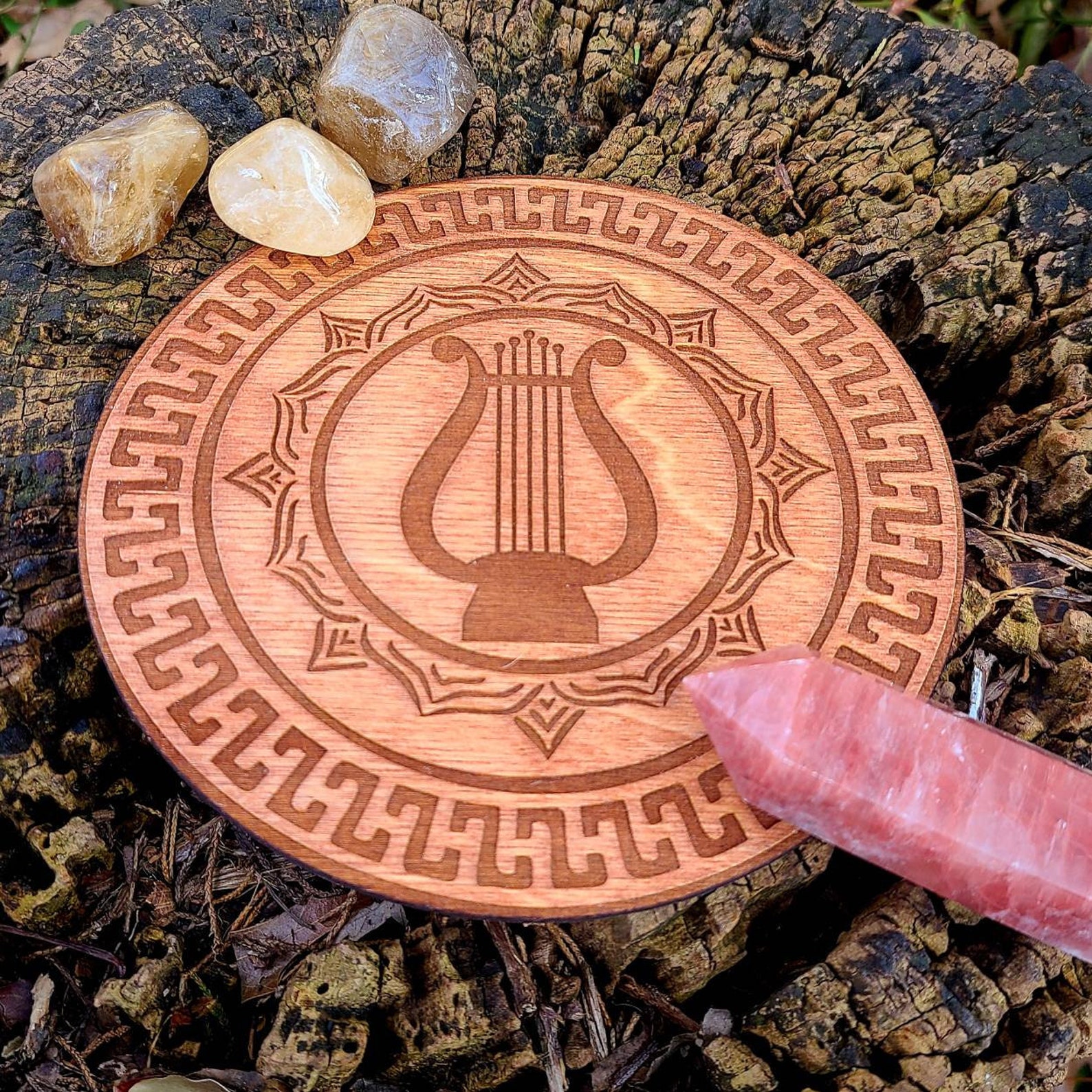 Apollo Wooden Crystal Grid Board, Sun Crystal Grid, Phoebus Apollo ...
