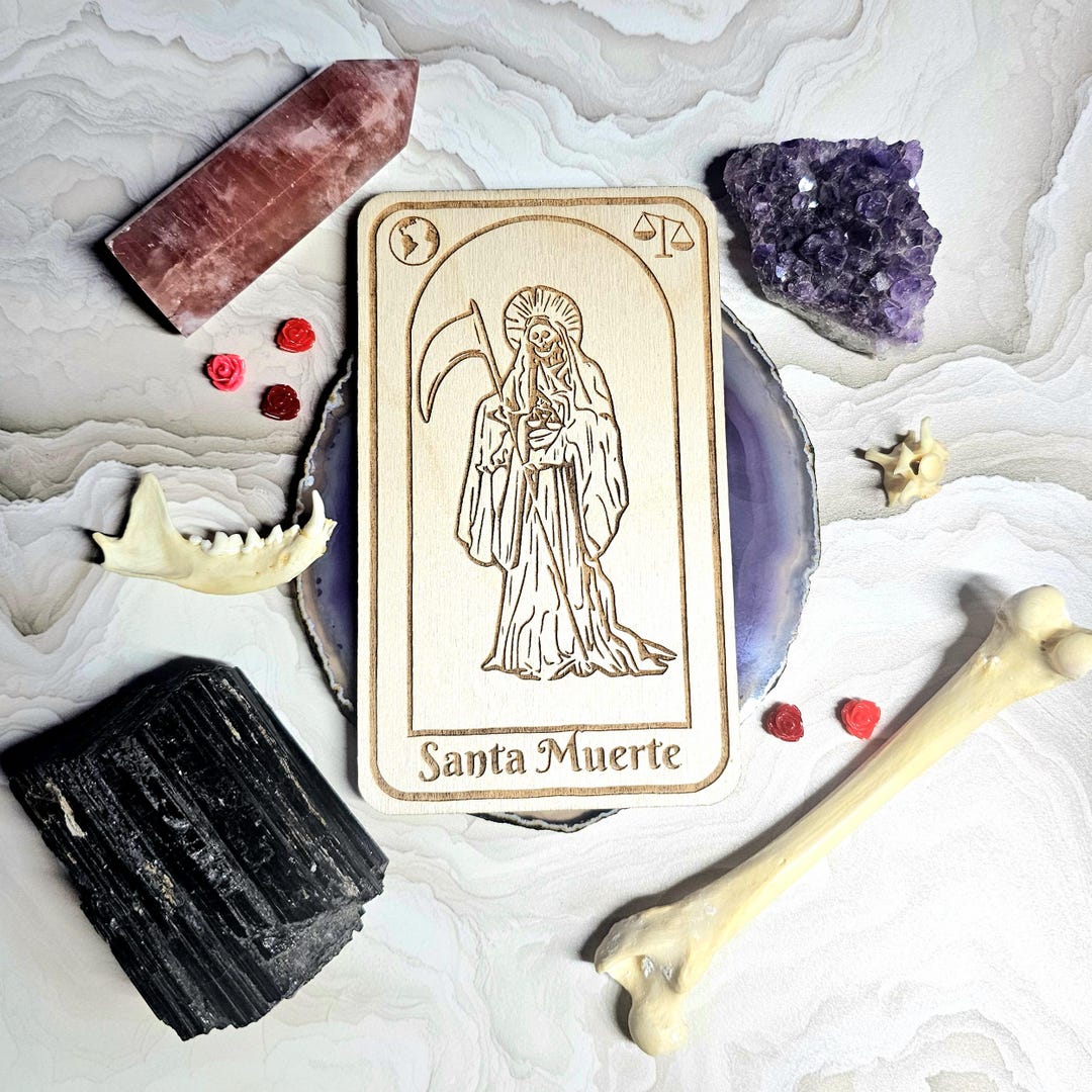 Santa Muerte Altar Card, La Nina Blanca Altar Decor, Deity Work, Pagan ...