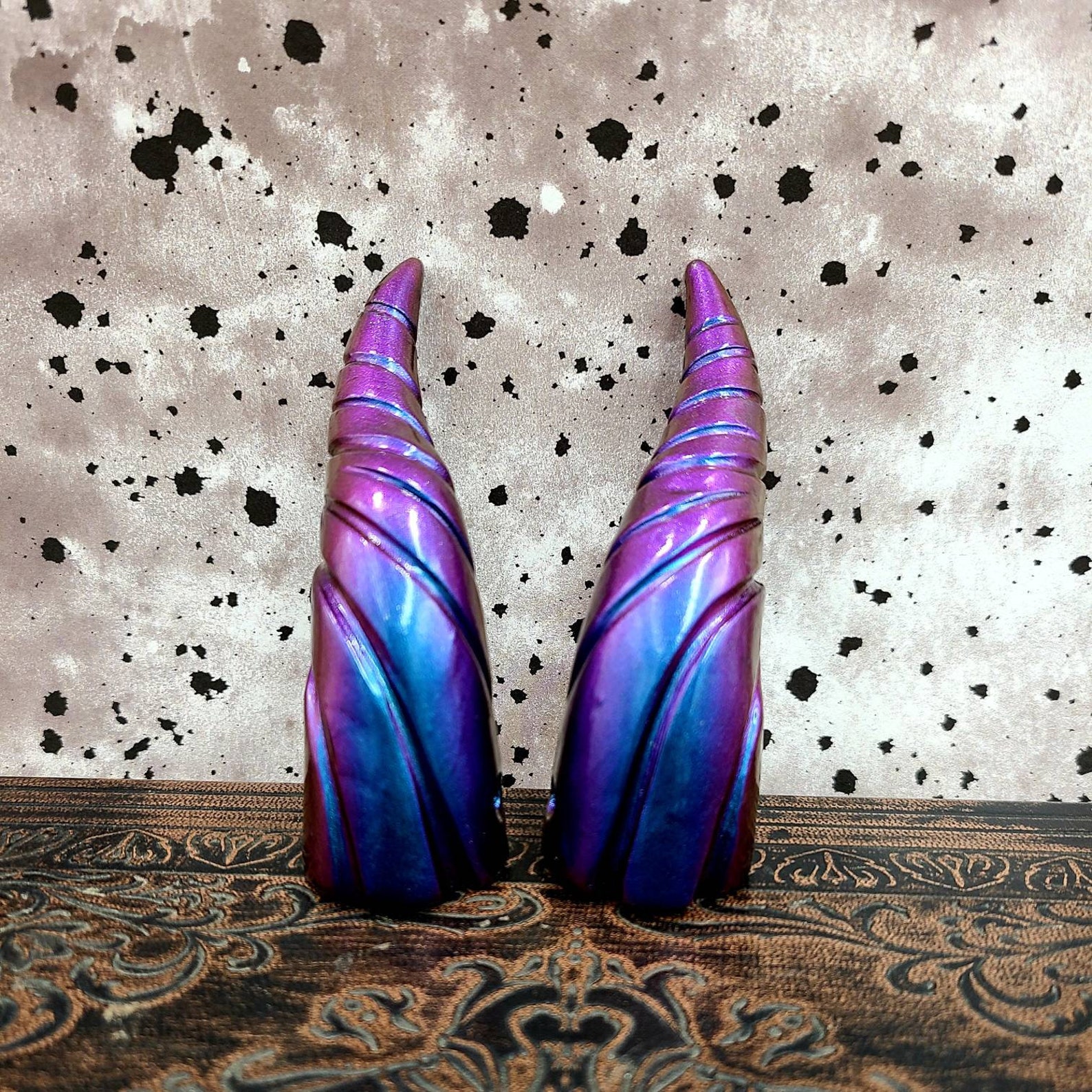 Pixie Blue Dragon Horns Polymer Clay Costume Horns Cosplay - Etsy