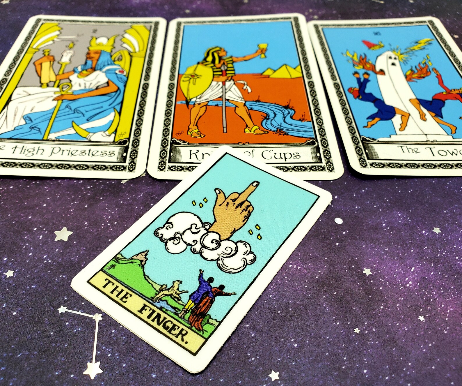 The Finger Tarot Card Sticker 3 Vinyl Decal Middle | Etsy