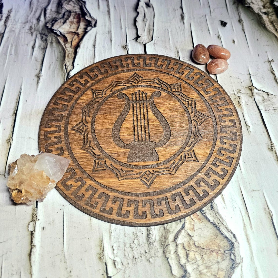 6" Apollo Wooden Crystal Grid Board, Sun Crystal Grid, Phoebus Apollo ...