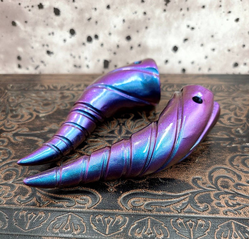Pixie Blue Dragon Horns Polymer Clay Costume Horns Cosplay - Etsy