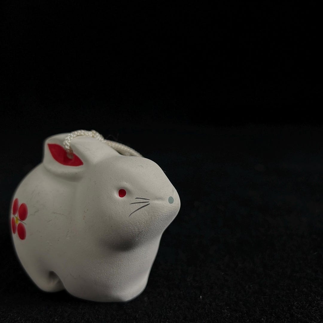 Rabbit Eto Doll/japanese Ceramic Bell,white Rabbit/ceramic Rabbit/year ...