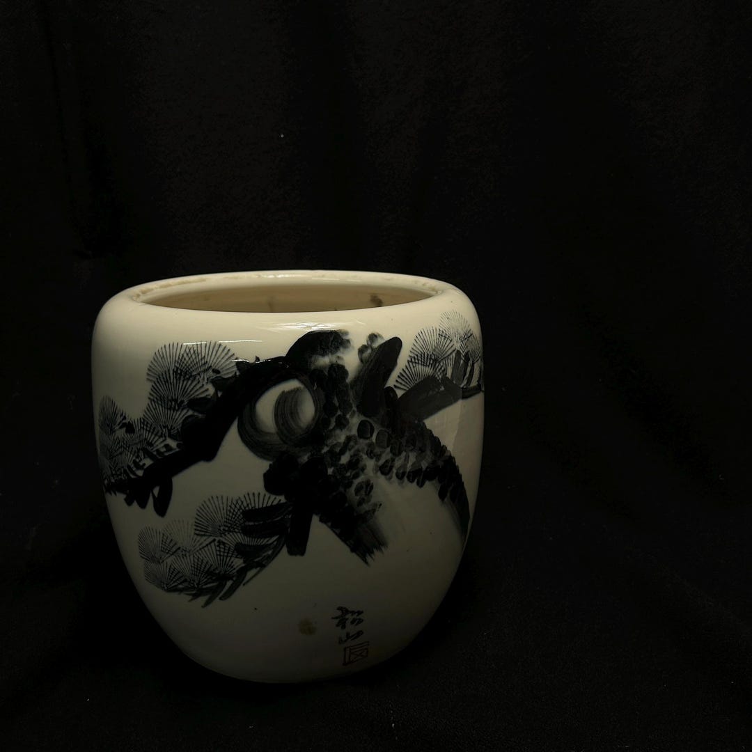 Japanese Antique Porcelain Hibachi/signed by Matsuyama/landscape With ...