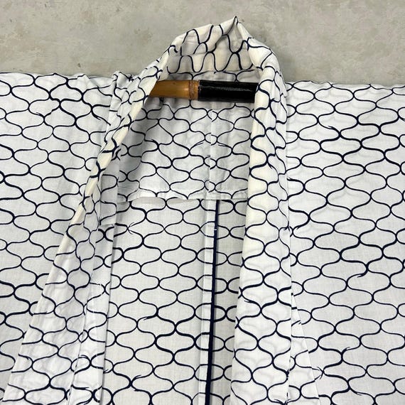 Vintage Men's Yukata Traditional Fishing Pattern/Kimo… - Gem