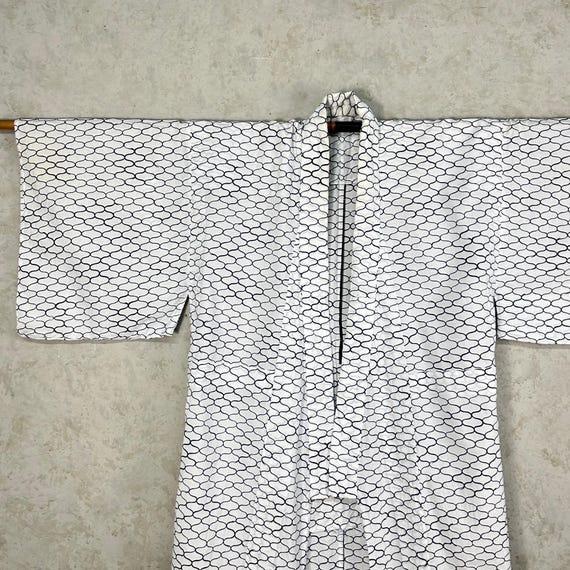Vintage Men's Yukata Traditional Fishing Pattern/Kimo… - Gem