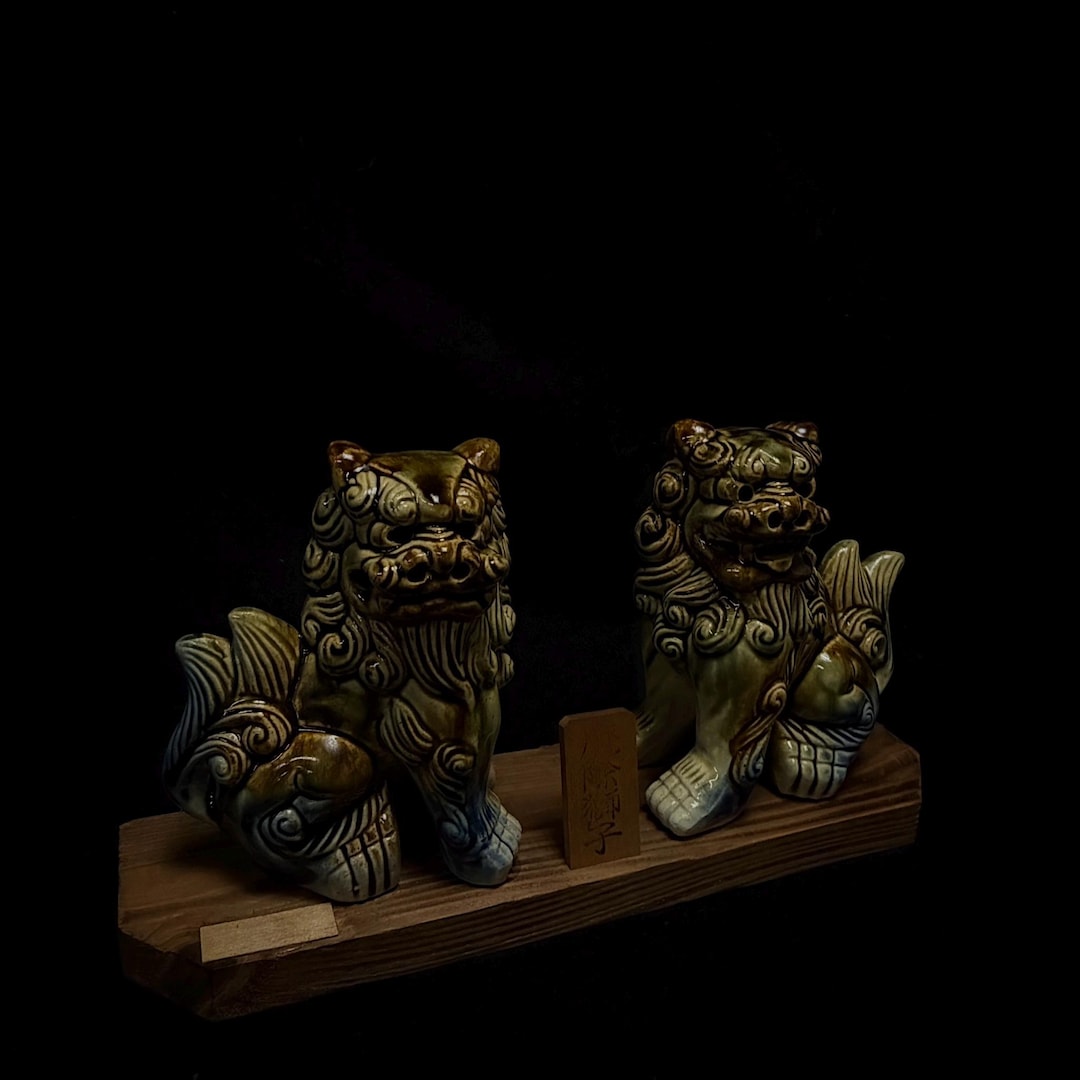 Japanese Vintage Okinawan Shisa Evil-warding Lion Figurine Ceramic With ...