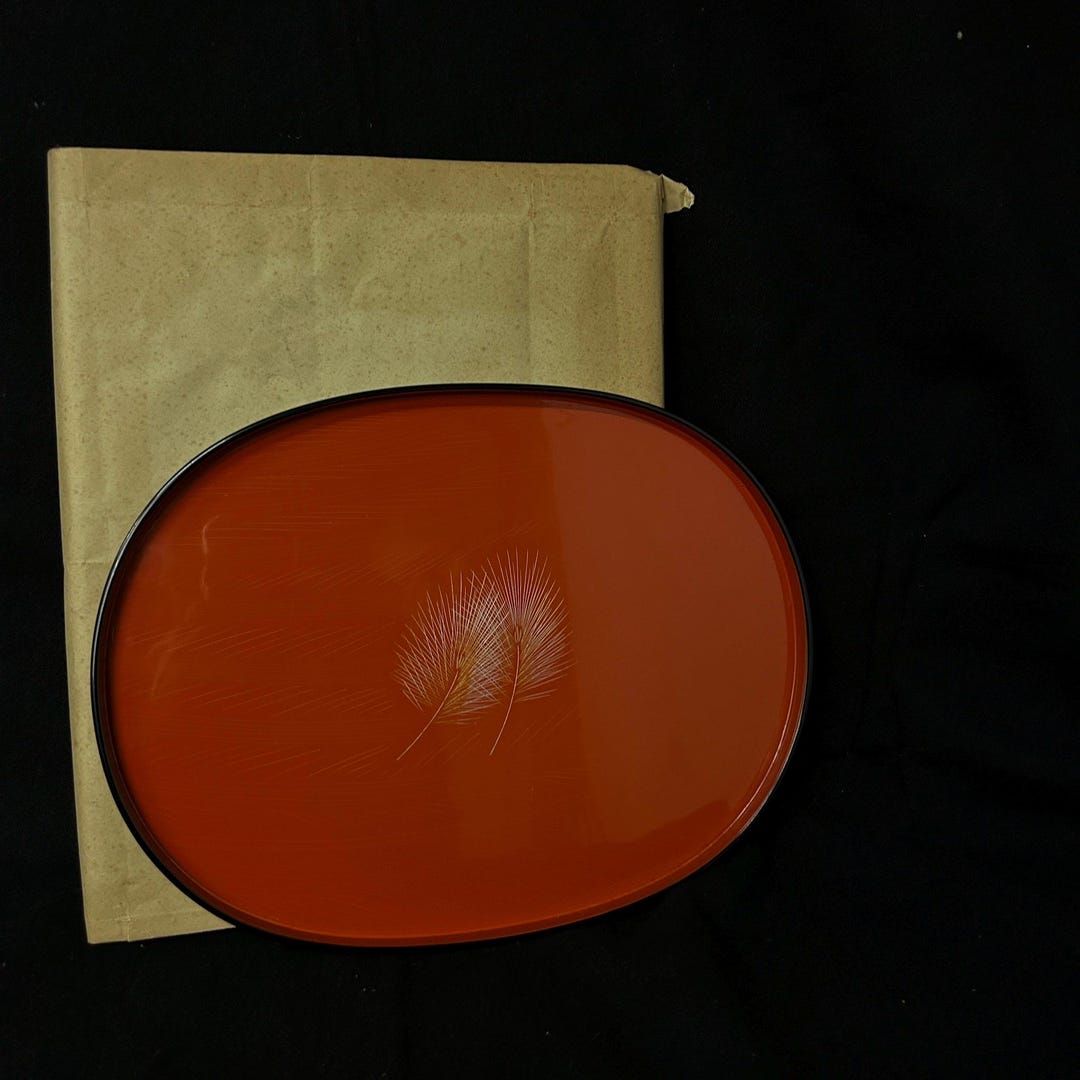 1980s Vintage Japanese Wajima Lacquer Tray/japanese Zelkova/made by ...