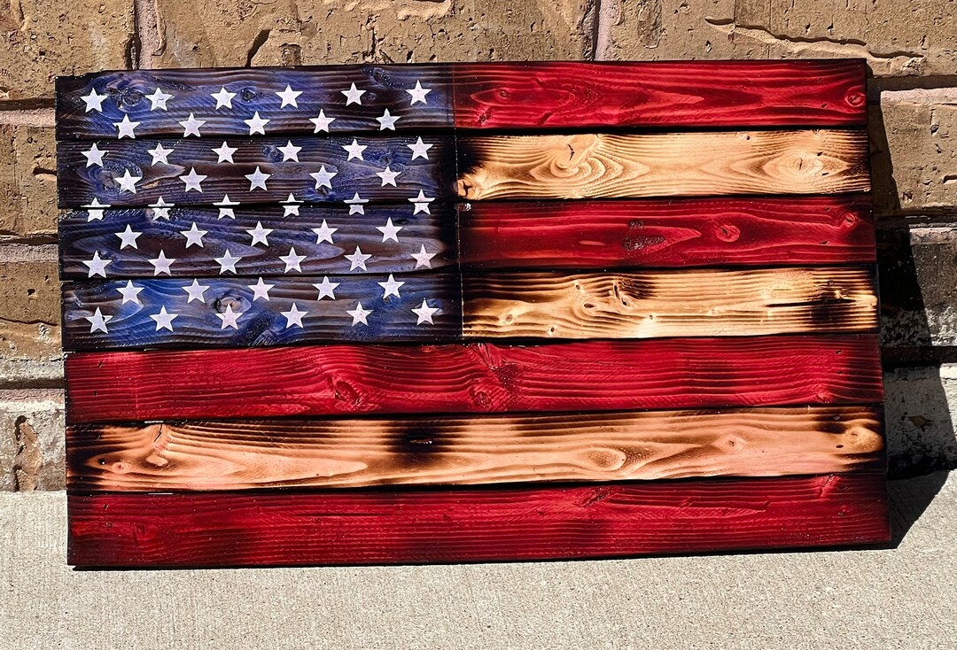 Small Homemade Rustic American Flag - Etsy