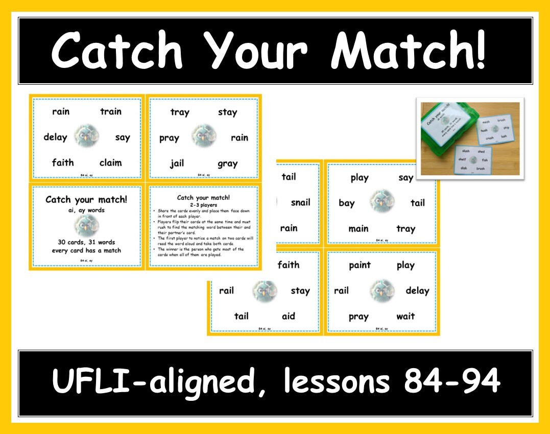 Catch Your Match, Spot It Style 5 Games, Vowel Teams, Phonics, ELA ...