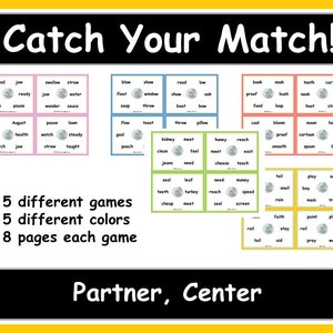 Catch Your Match, Spot It Style 5 Games, Vowel Teams, Phonics, ELA ...
