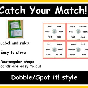 Catch Your Match, Spot It Style 5 Games, Vowel Teams, Phonics, ELA ...
