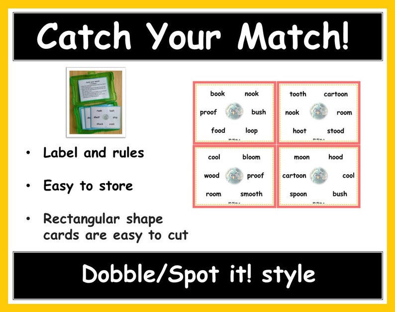Catch Your Match, Spot It Style 5 Games, Vowel Teams, Phonics, ELA ...