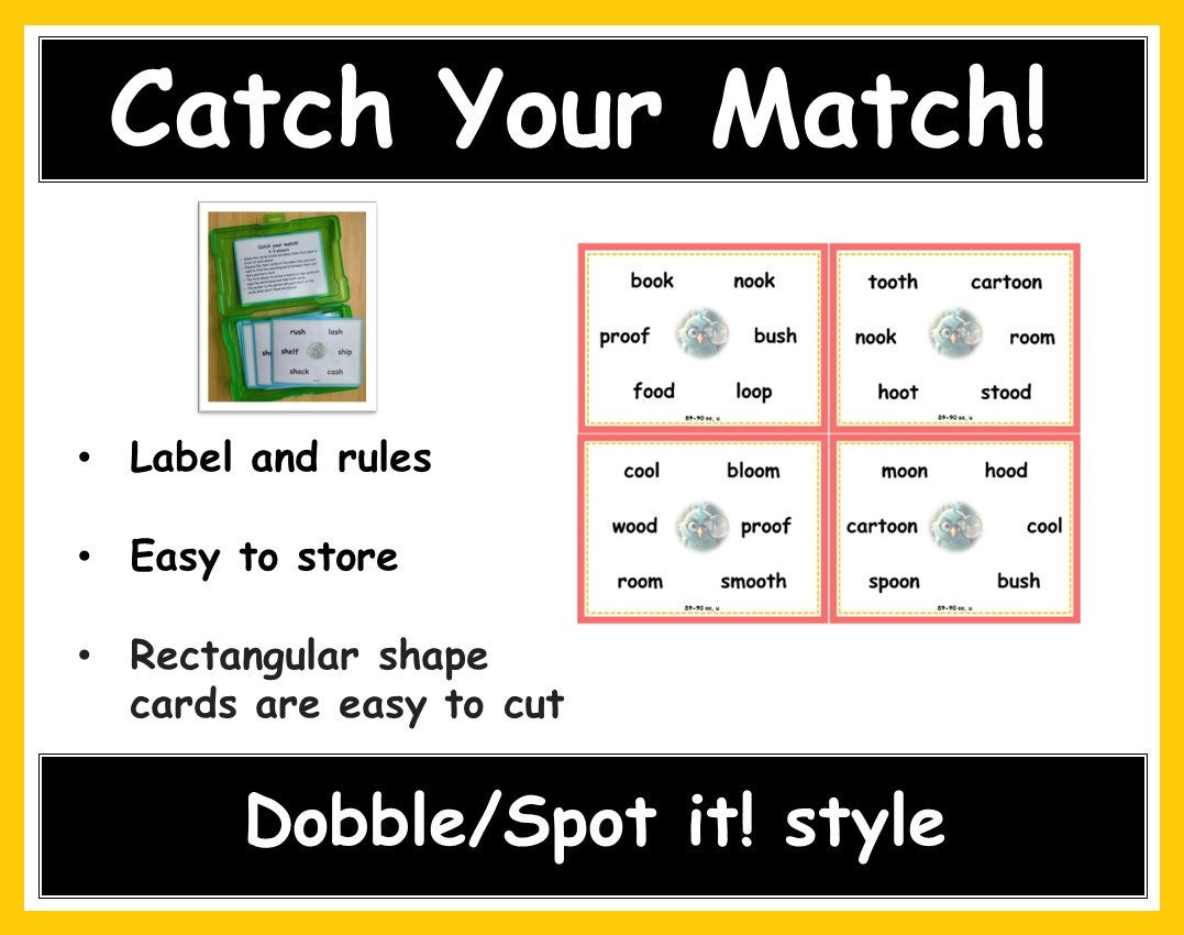 Catch Your Match, Spot It Style 5 Games, Vowel Teams, Phonics, ELA ...