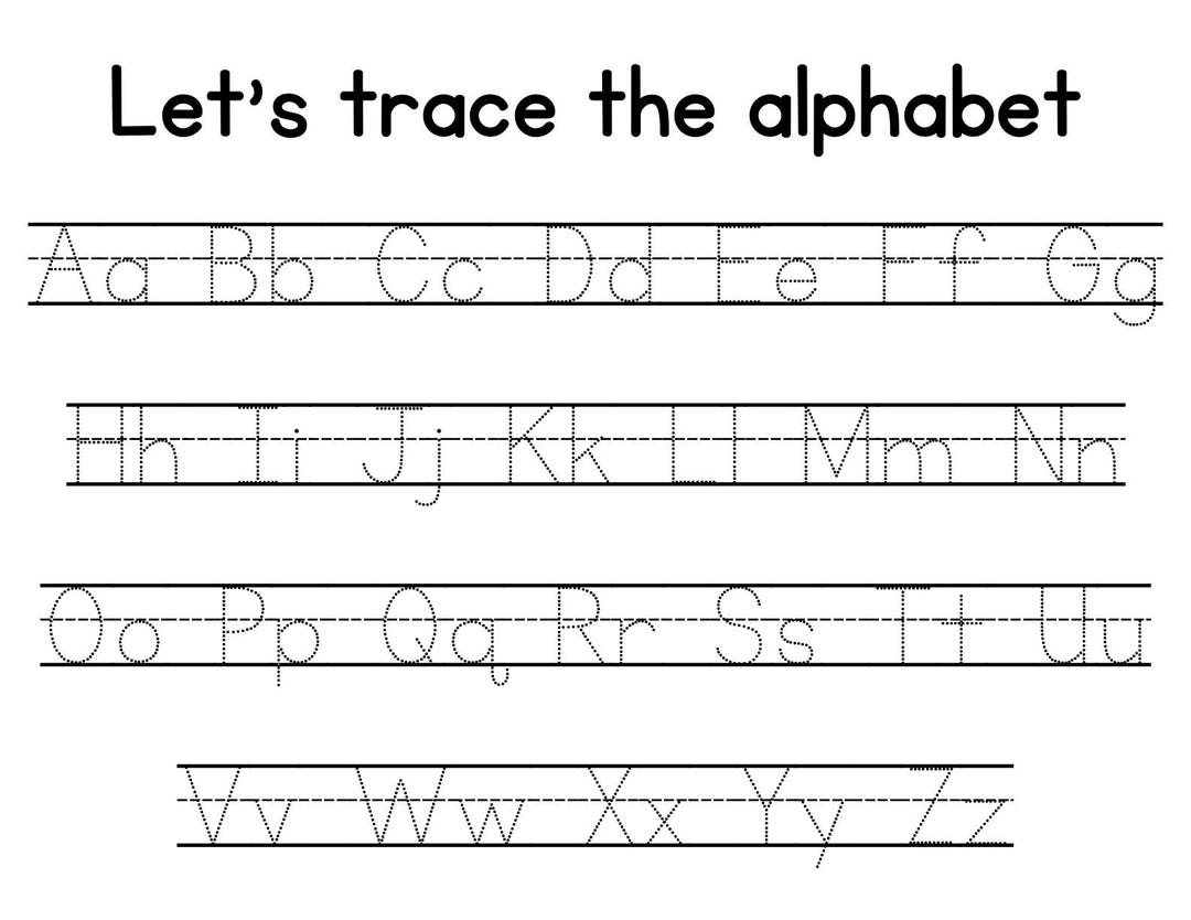 Basic Preschool and Kindergarten Tracing Worksheets - Etsy
