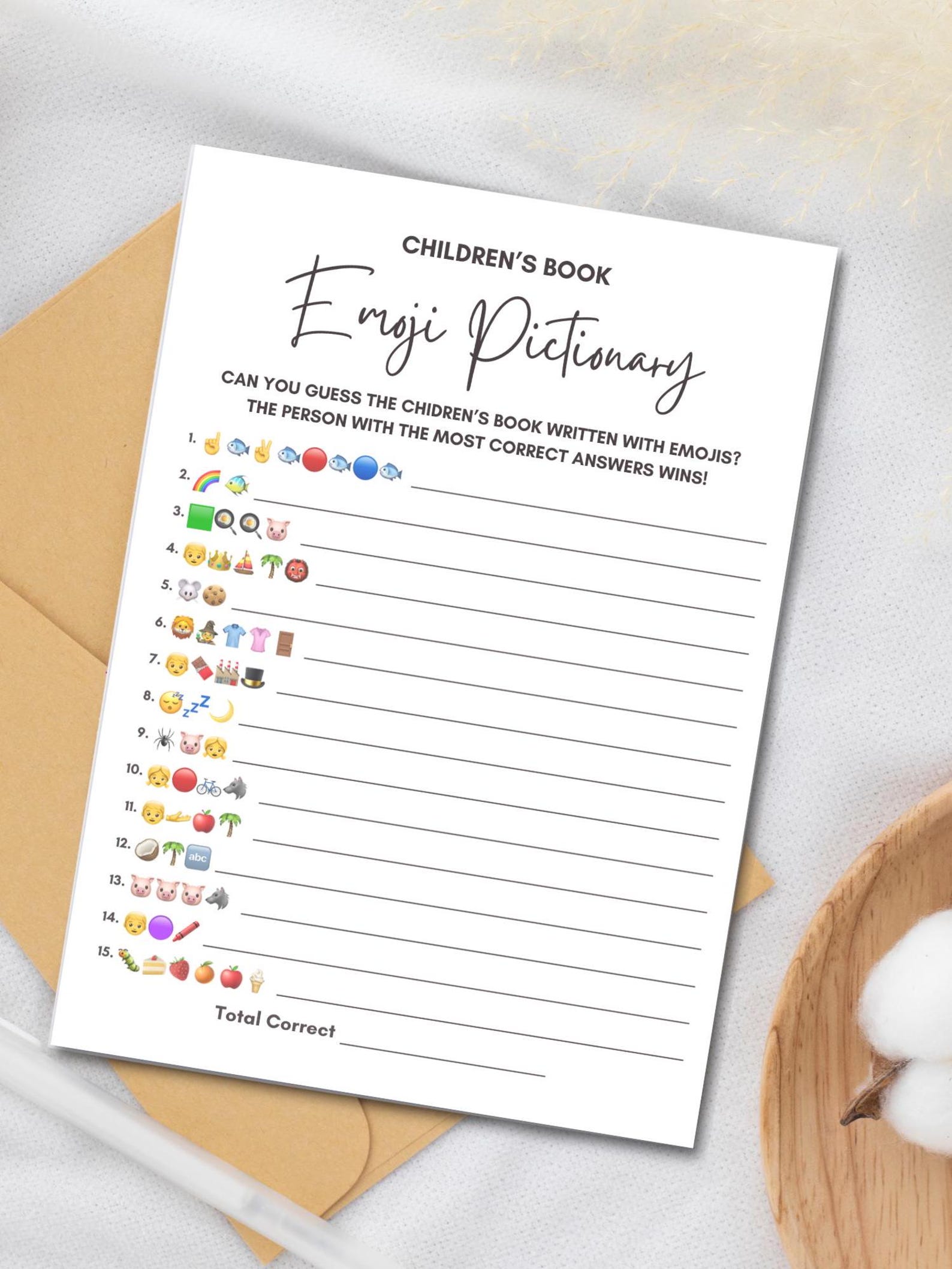 Baby Shower Games Printable Booklet | Storybook Scramble & Emoji ...