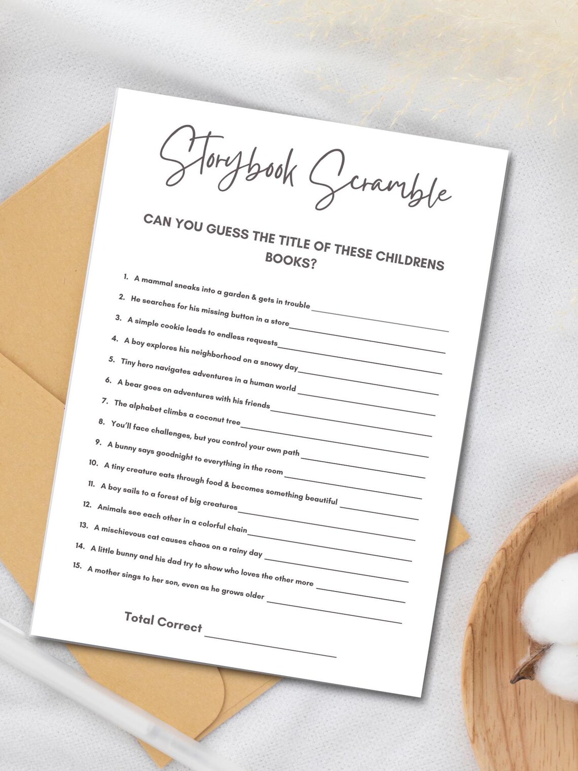 Baby Shower Games Printable Booklet | Storybook Scramble & Emoji ...