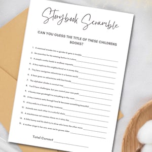 Baby Shower Games Printable Booklet | Storybook Scramble & Emoji ...