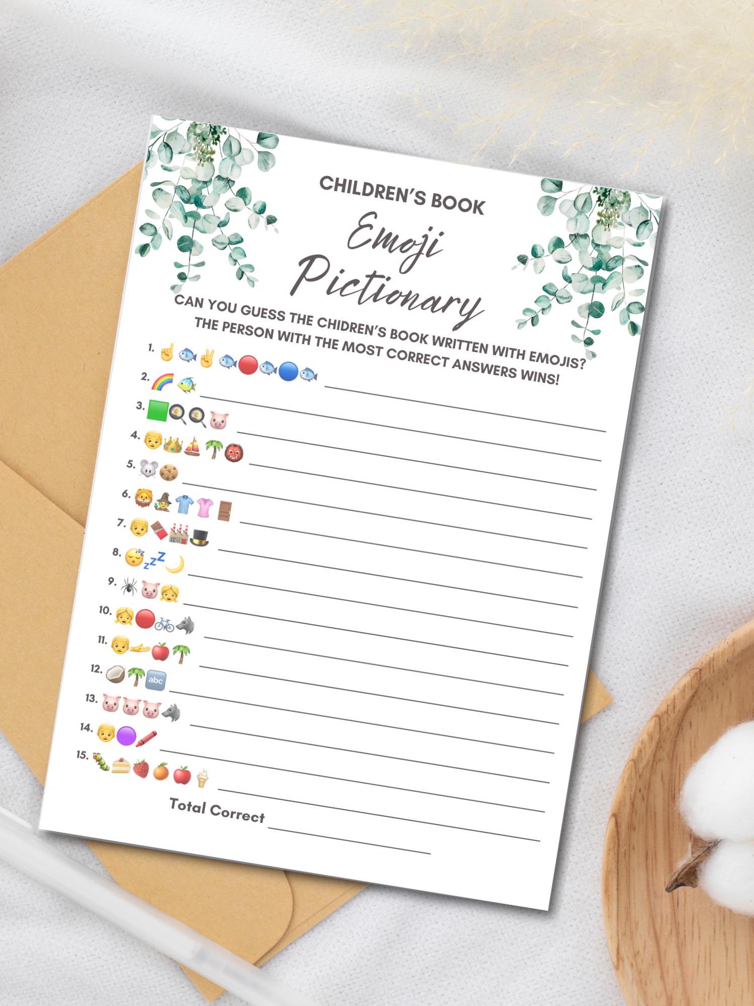 Holy Cow Baby Shower Games: Storybook Scramble & Emoji Pictionary (PDF ...