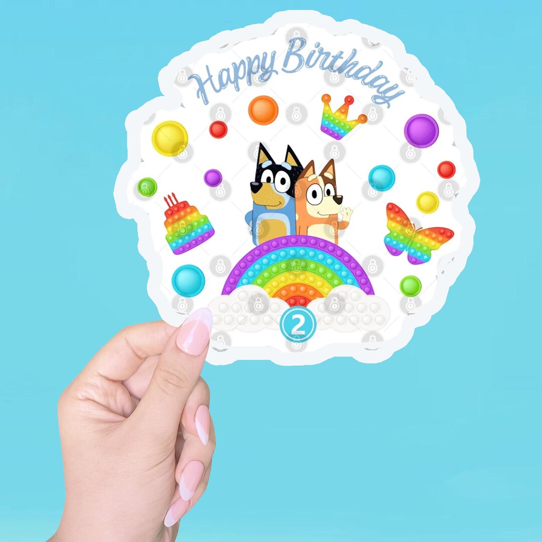 Bluey Birthday 2 Sticker,bluey Stickers,laptop Stickers, Water Bottle ...