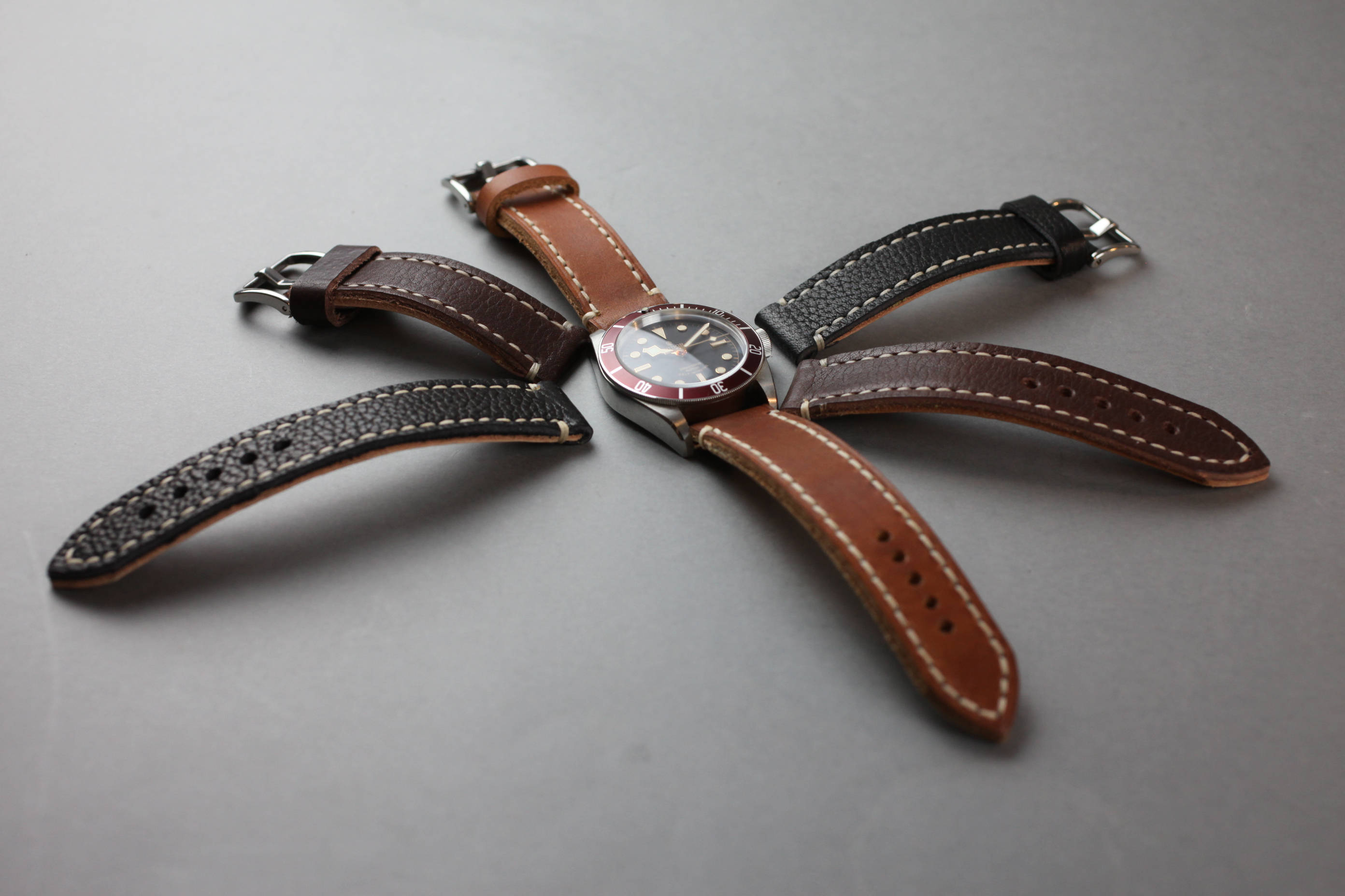 Classic Vintage Leather Watch Strap Black - Etsy