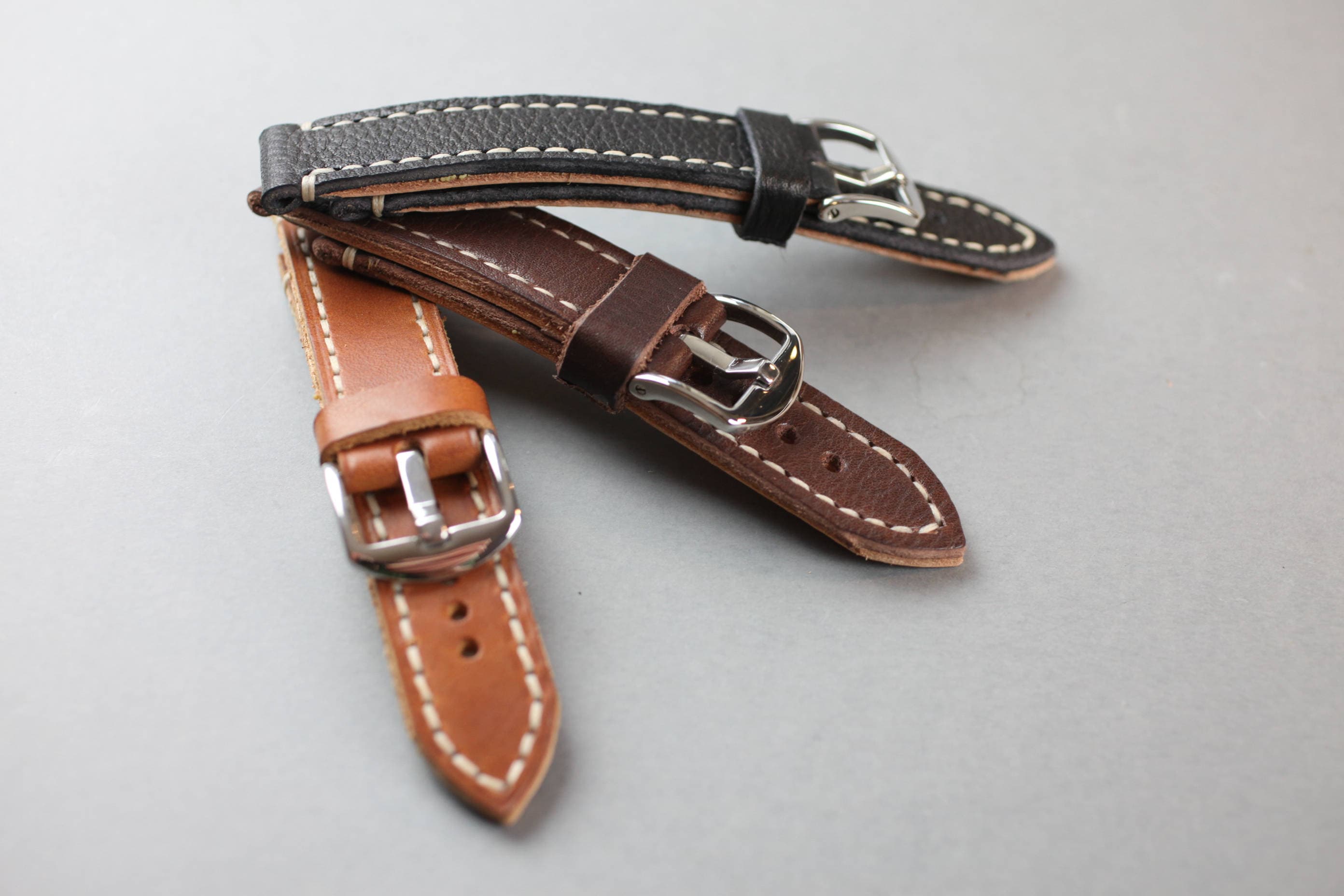 Classic Vintage Leather Watch Strap Black - Etsy