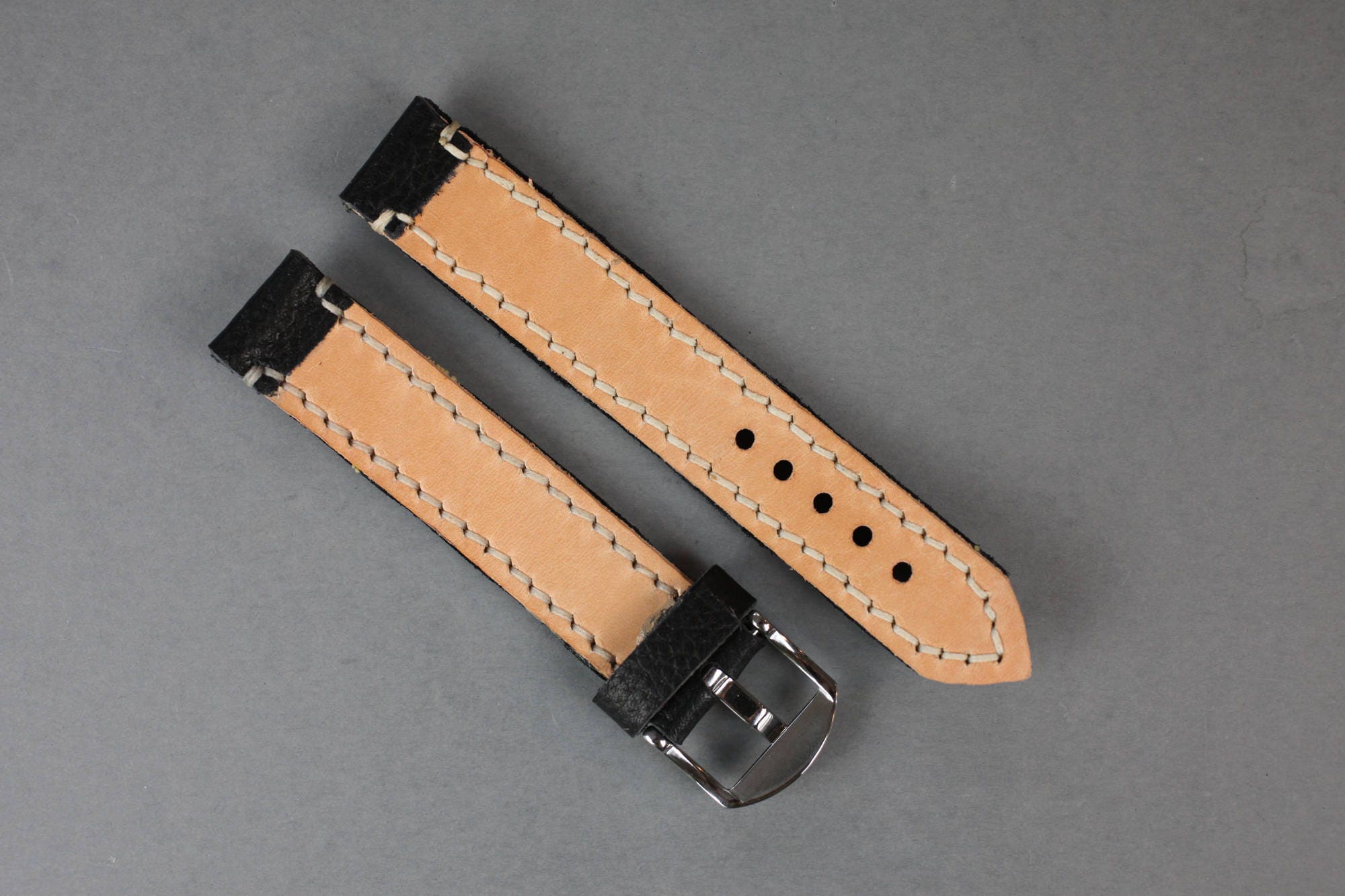 Classic Vintage Leather Watch Strap Black - Etsy