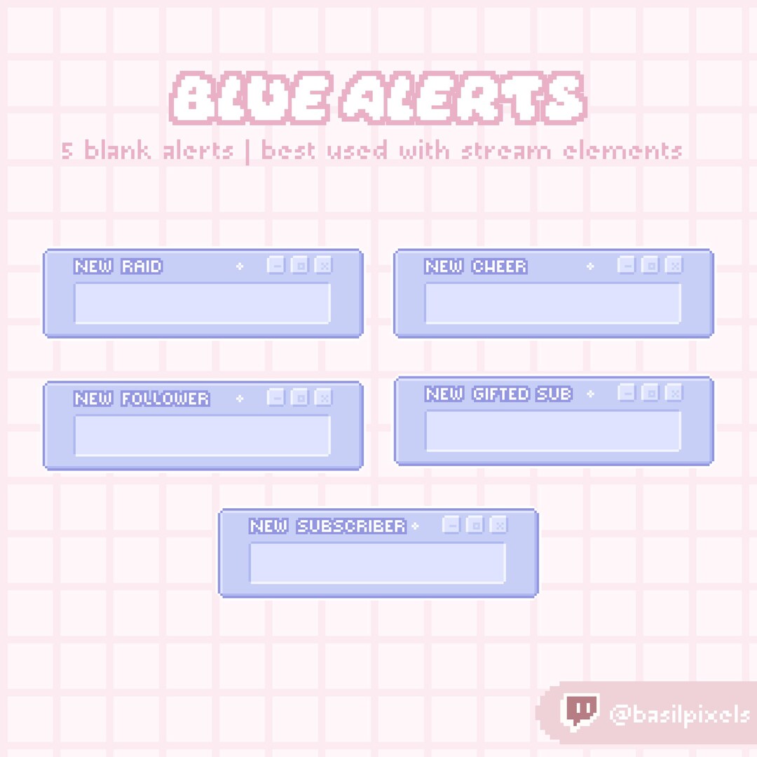 Blue Pixel Art Twitch Alerts - Etsy