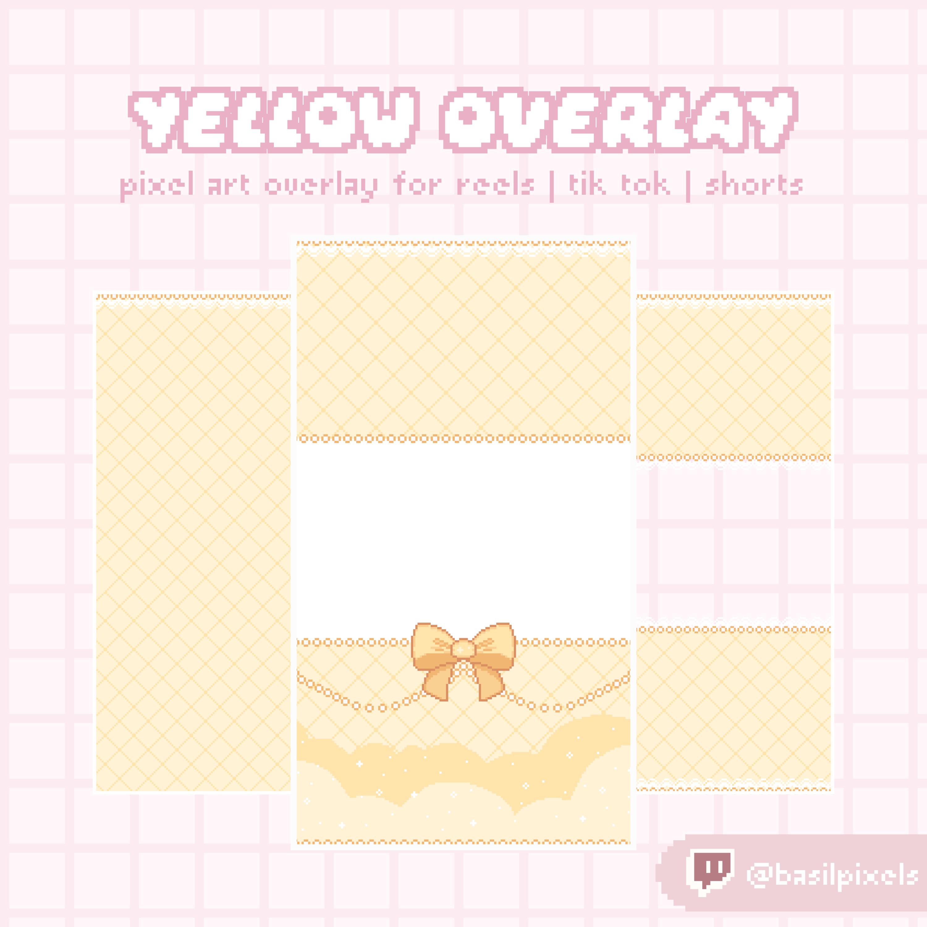 Cute Yellow Pixel Art Overlay | Tik Tok | Reels | Youtube Shorts - Etsy