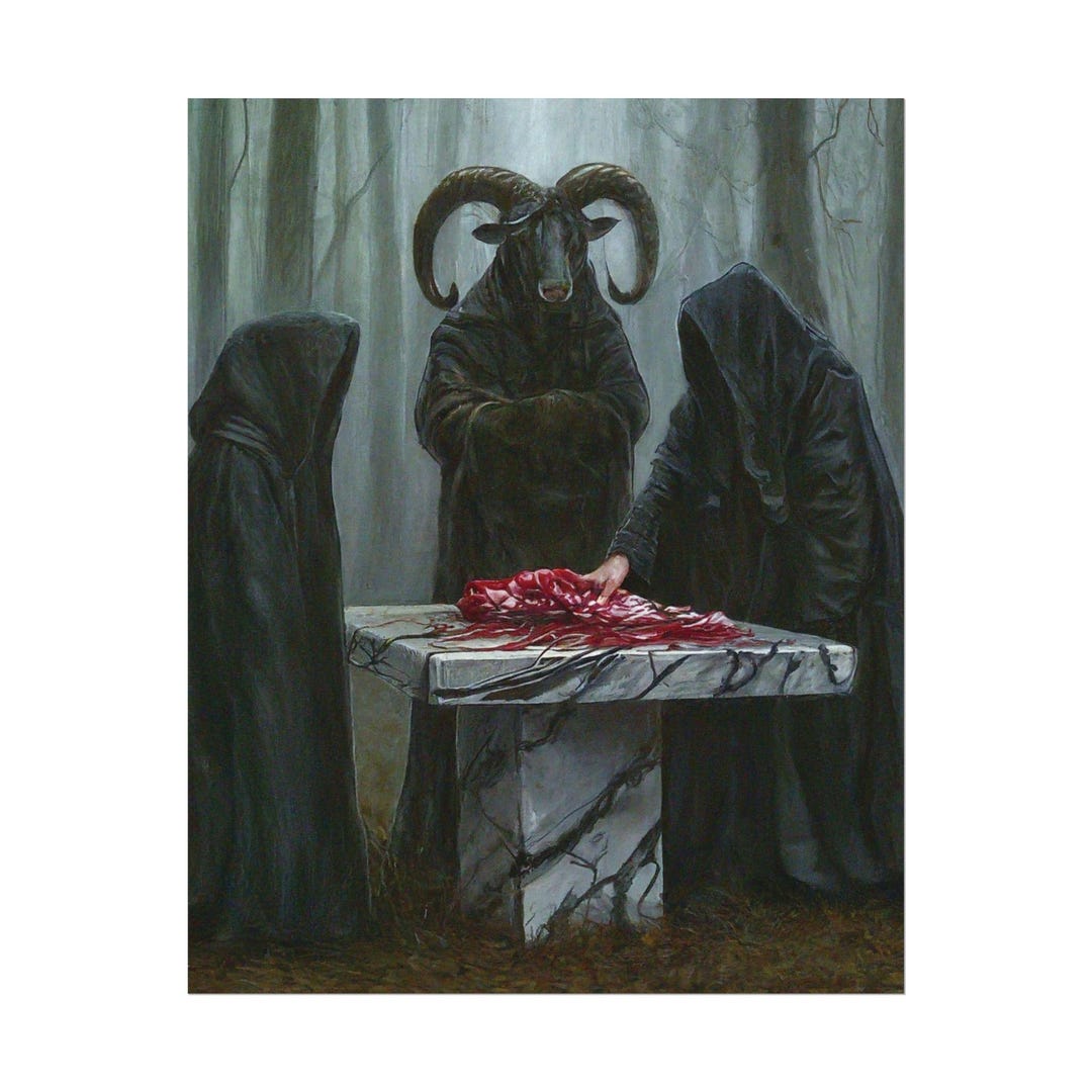 Poster, Dark Sacrifice Satanic Ritual Occult Altar Witchcraft Matte ...