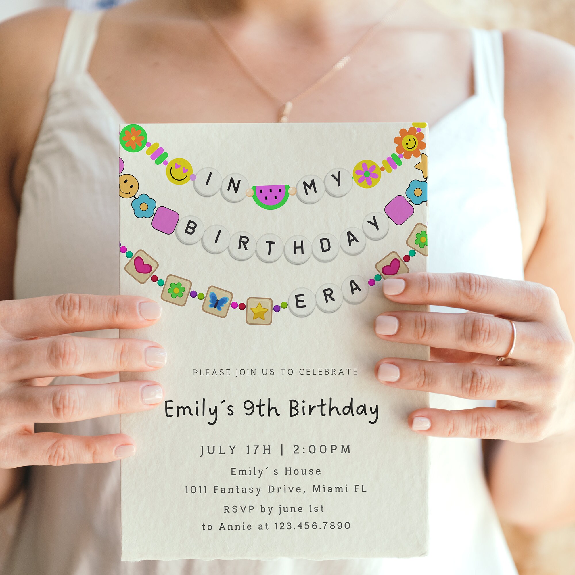 In My Birthday Era Friendship Bracelet Invitation, Ts Birthday Invite ...