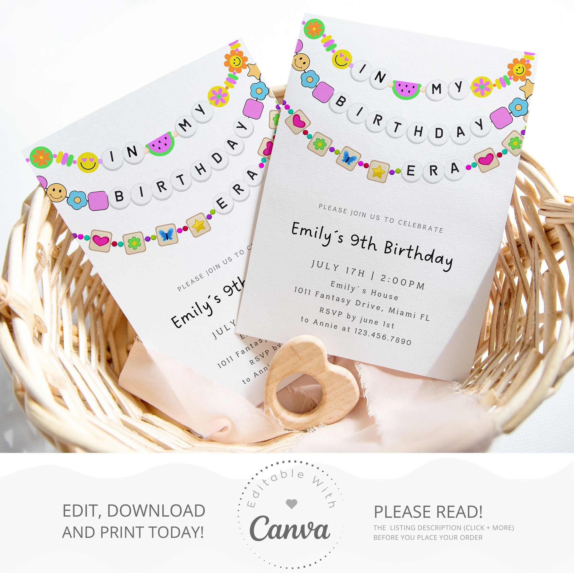 In My Birthday Era Friendship Bracelet Invitation, Ts Birthday Invite ...