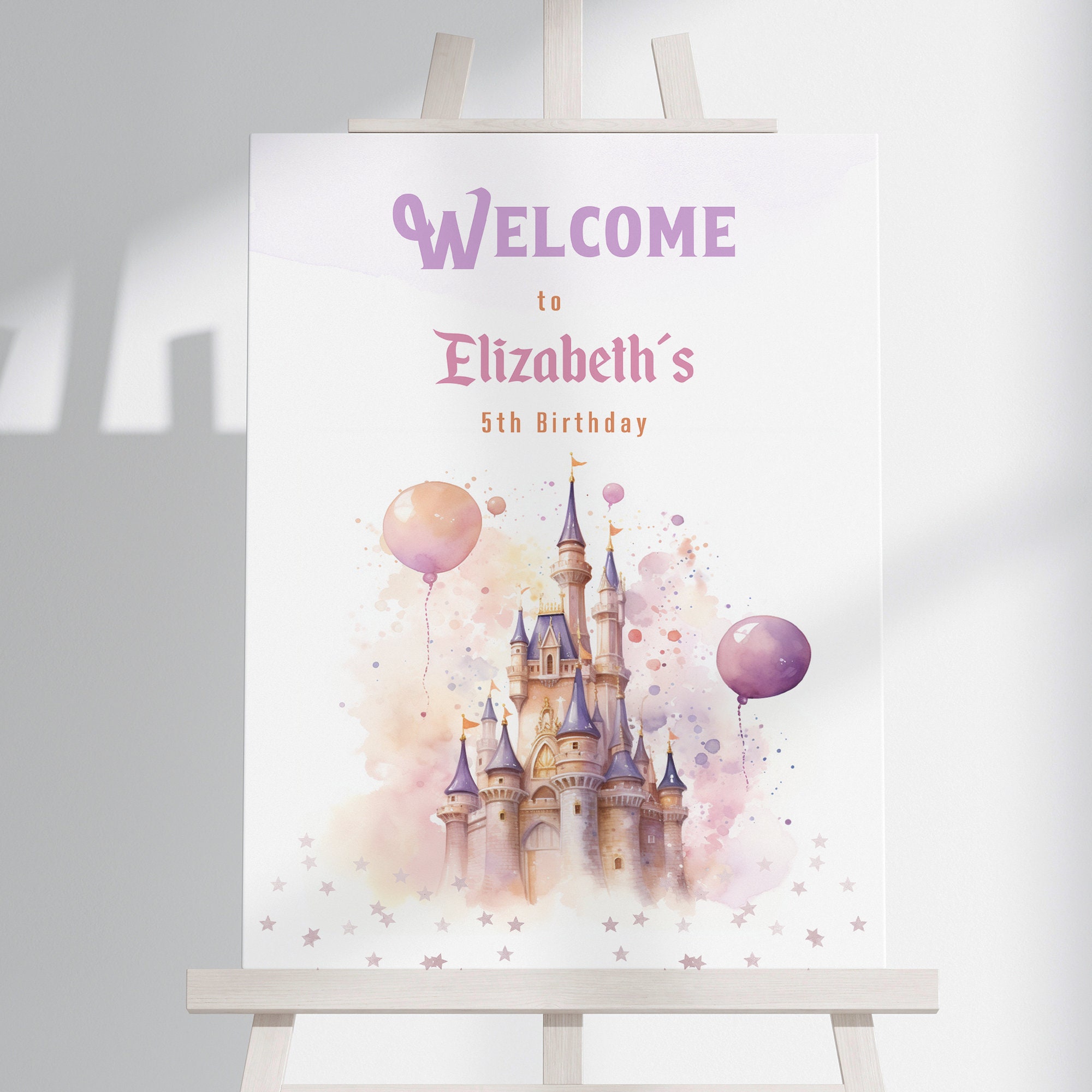 Castle Welcome Sign, Birthday Trip, Editable Welcome Sign Template ...