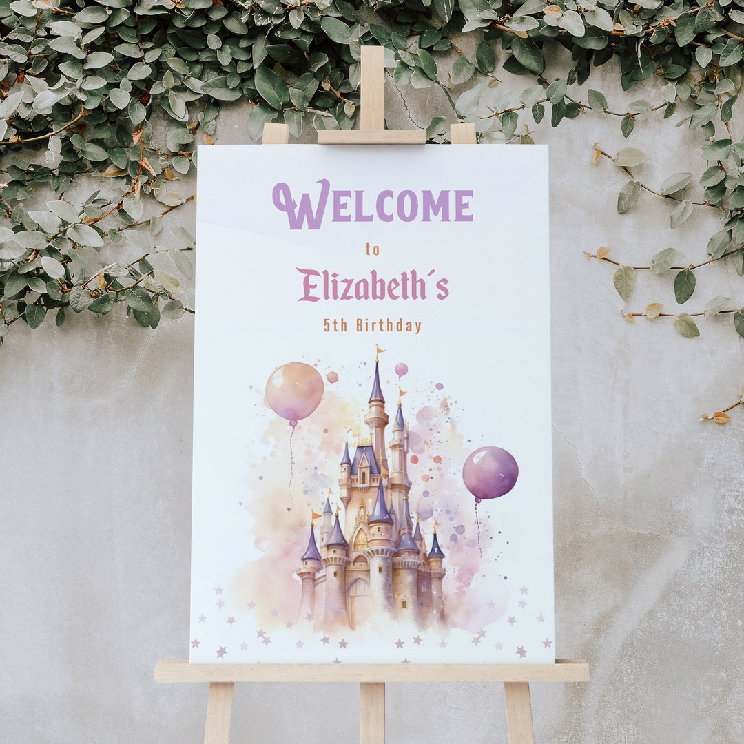Castle Welcome Sign, Birthday Trip, Editable Welcome Sign Template ...