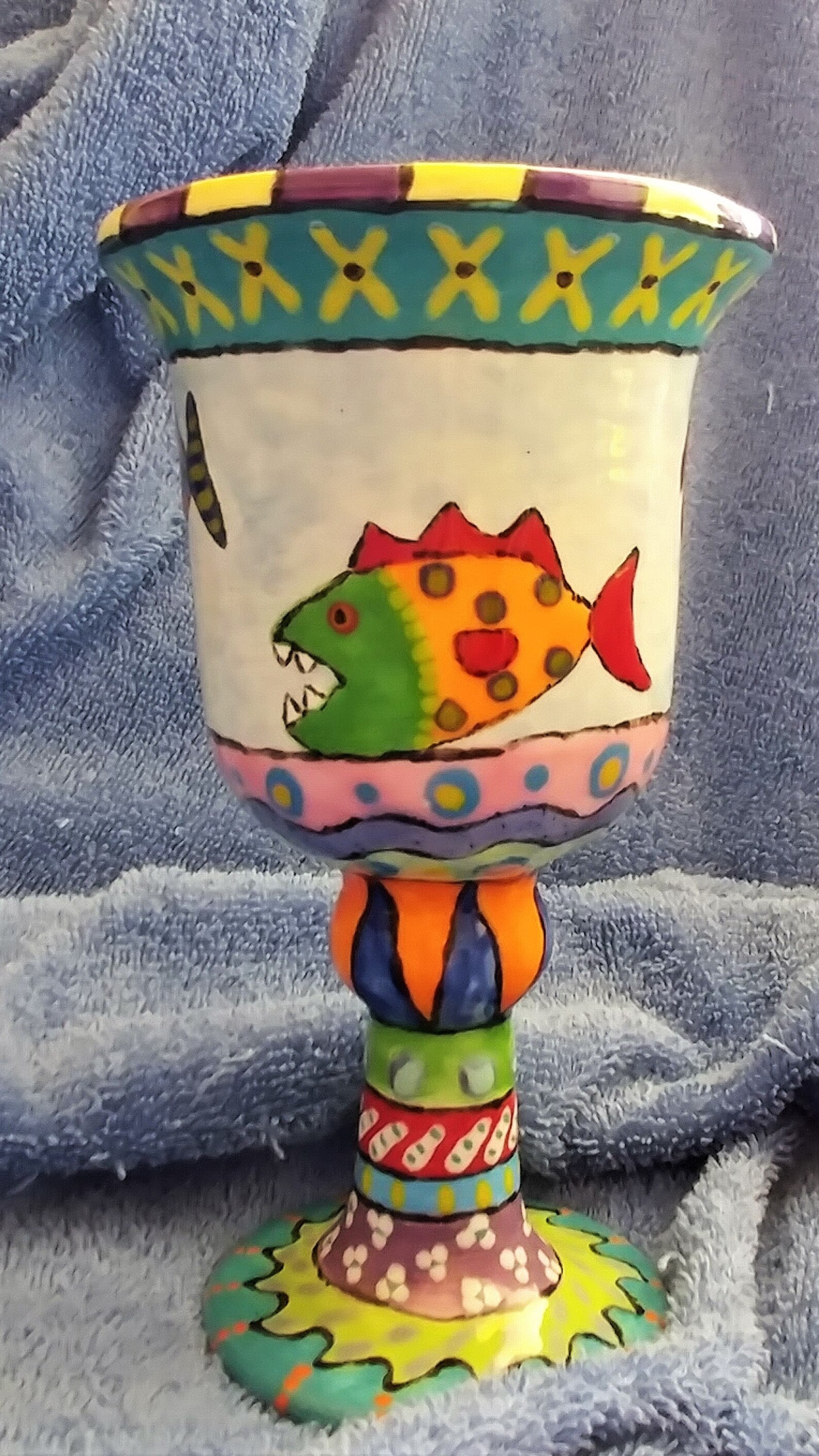 Crazy Fish Goblet, Unique Ceramic, Ocean Lover Gift Sea Life Beach ...