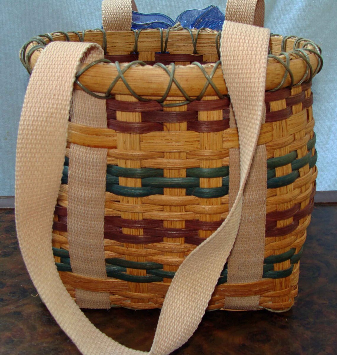Hand Woven Basket With Handles - Etsy