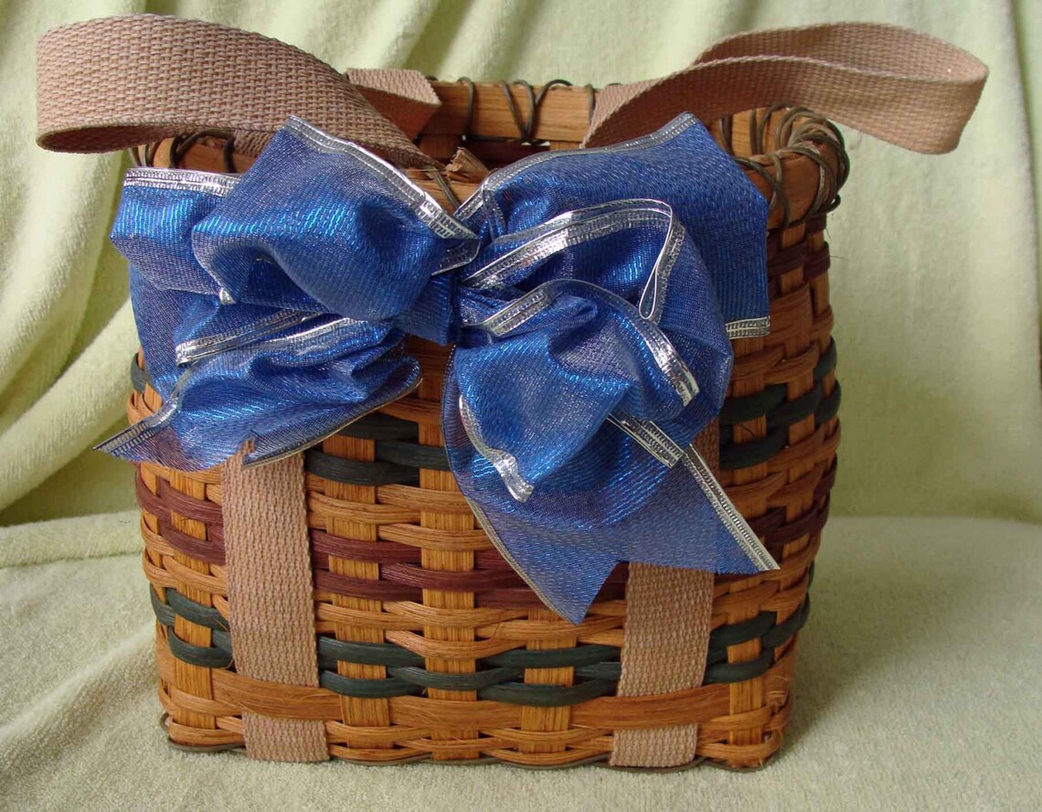 Hand Woven Basket With Handles - Etsy