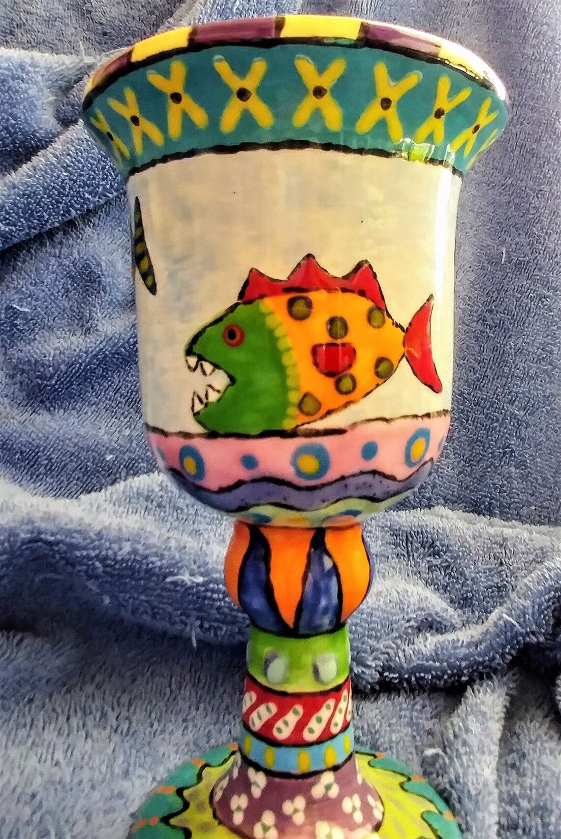 Crazy Fish Goblet, Unique Ceramic, Ocean Lover Gift Sea Life Beach ...