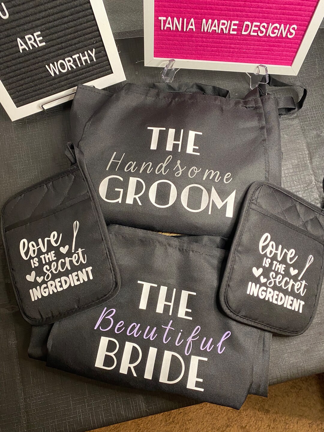 Wedding Apron | Couples Aprons | Personalized Apron | Wedding Gift - Etsy
