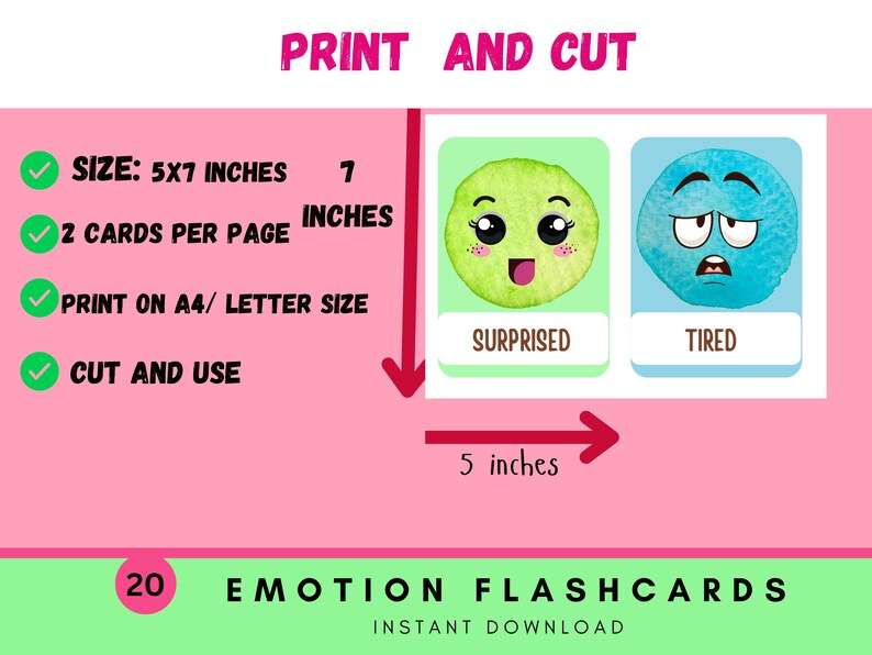 Emotion Flashcards,emotion Preschool Printables, Feelings Flashcards ...