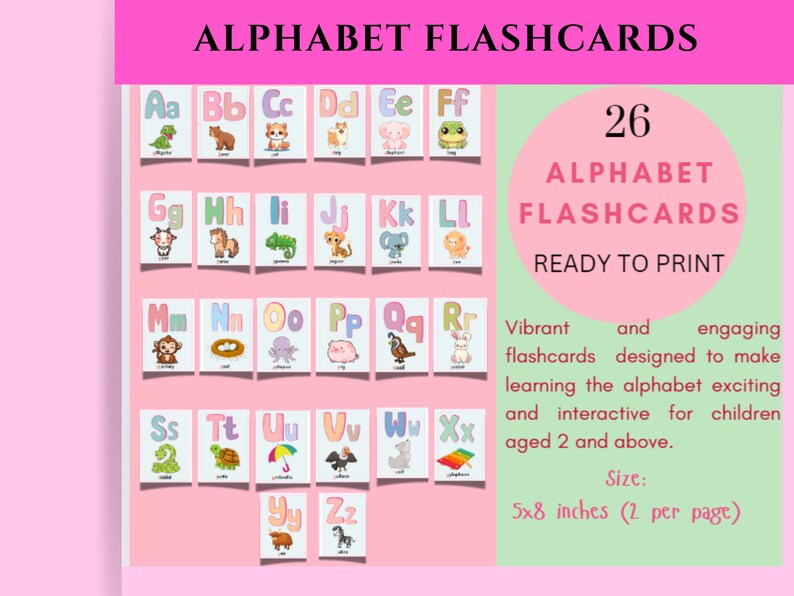 Flashcards Learning Bundle for Kids: Alphabet Flashcards,number ...