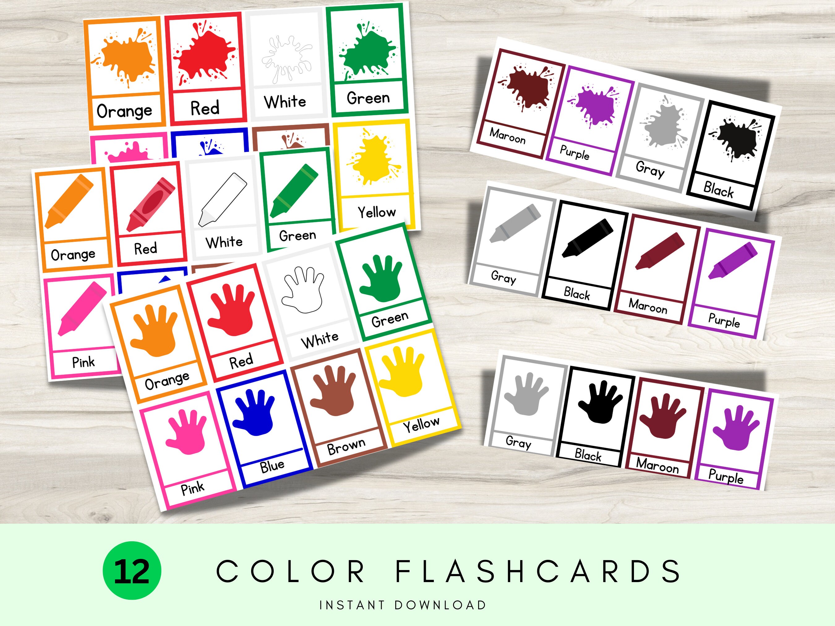 Color Flashcards|color Cards|color Recognition|homeschool|preschool ...
