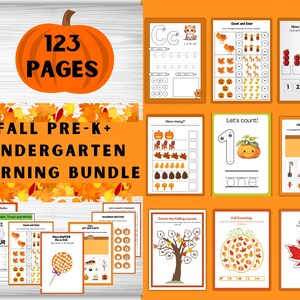 Printable Bundle|fall Dot Marker Preschool Worksheets|fall Coloring ...