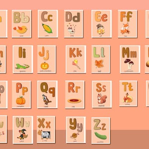 Autumn Alphabet Flashcards: Homeschool Classroom Decor (digital ...