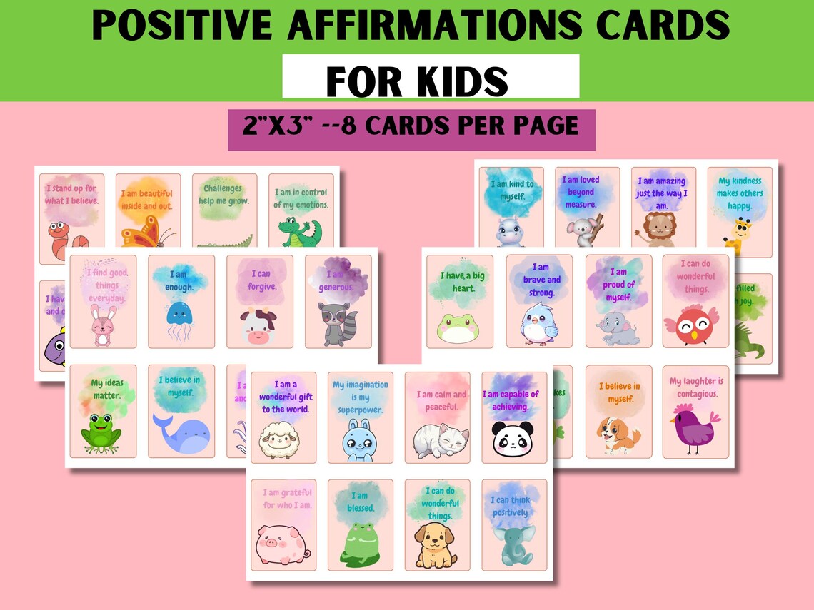 40 Positive Affirmation Cards for Kids: Lunchbox Notes (printable) - Etsy
